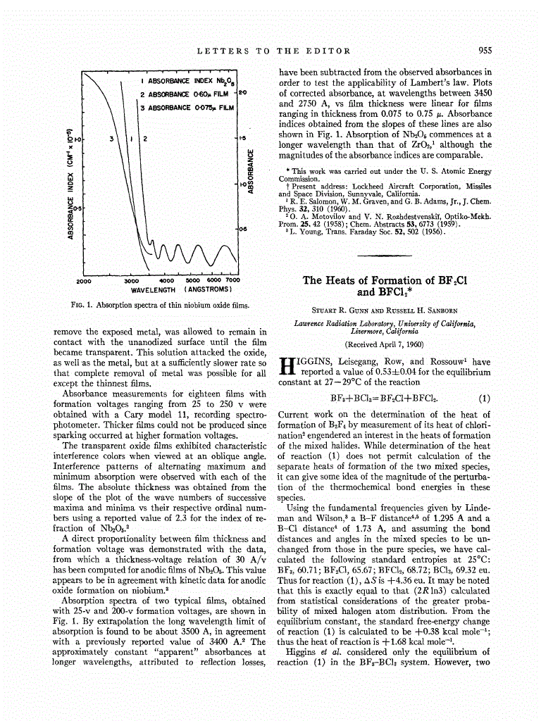The Heats of Formation of BF2Cl and BFCl2 | The Journal of Chemical ...