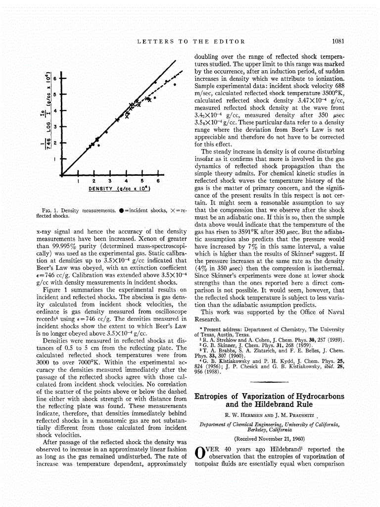 Entropies of Vaporization of Hydrocarbons and the Hildebrand Rule | The ...