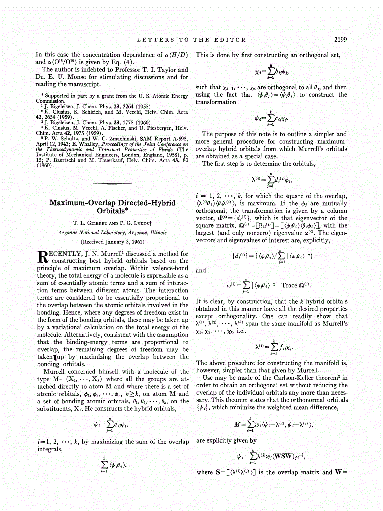 Maximum‐overlap Directed‐hybrid Orbitals The Journal Of Chemical