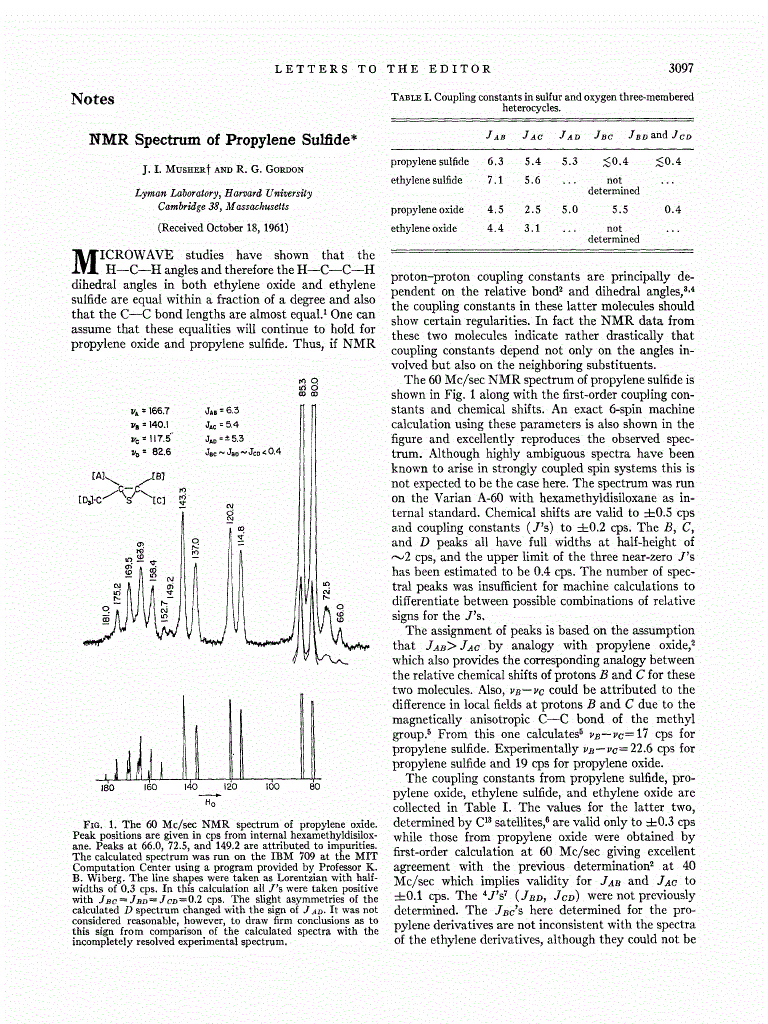 NMR Spectrum of Propylene Sulfide | The Journal of Chemical Physics ...