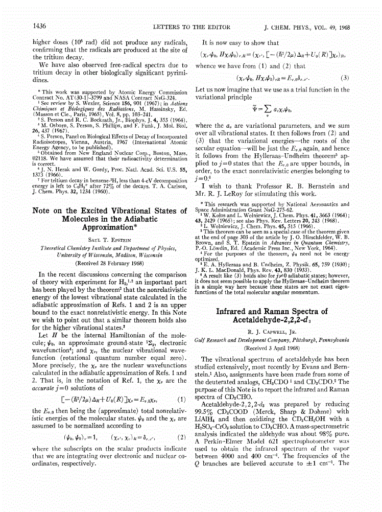 Infrared and Raman Spectra of Acetaldehyde‐2,2,2‐d3 | The Journal of ...