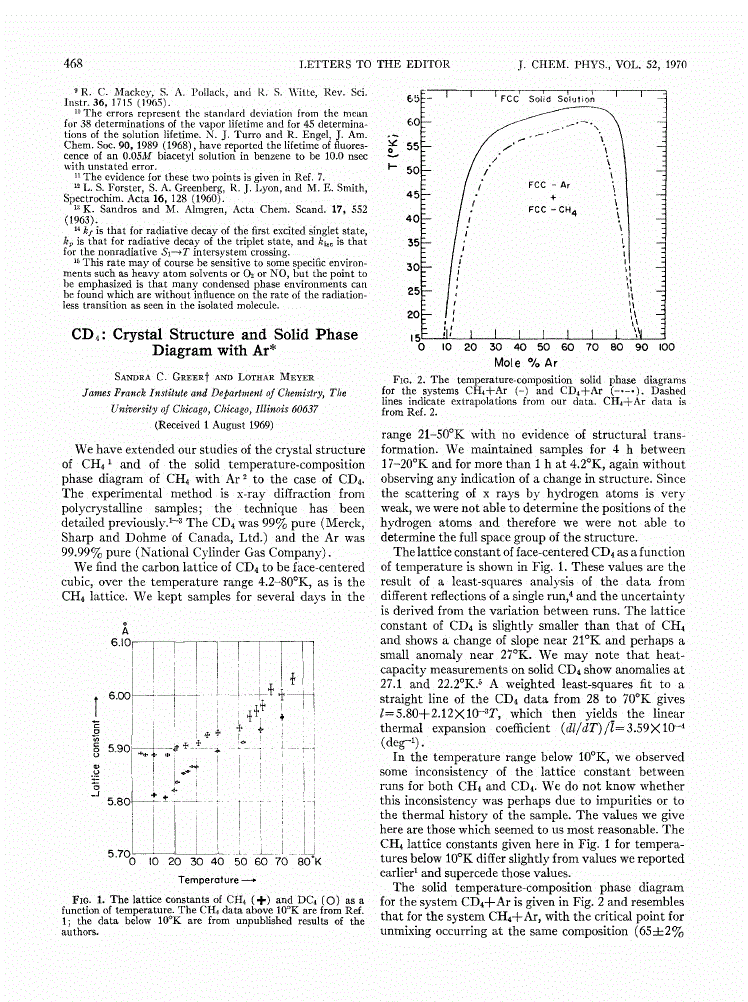 CD4: Crystal Structure and Solid Phase Diagram with Ar | The Journal of ...