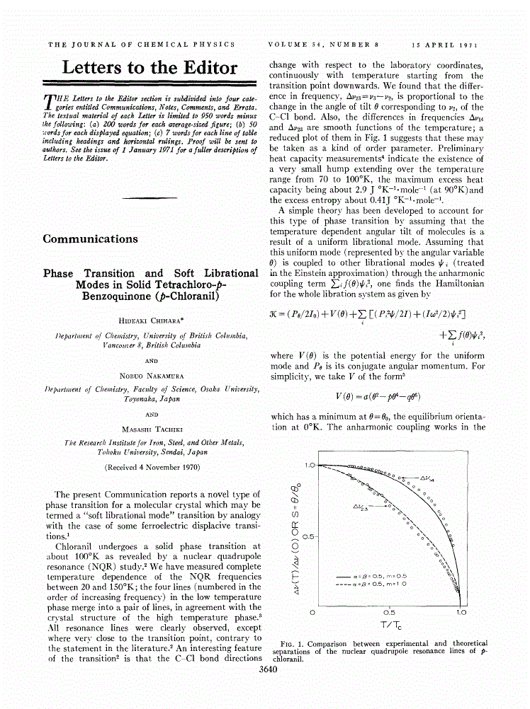 Phase Transition and Soft Librational Modes in Solid Tetrachloro‐p ...