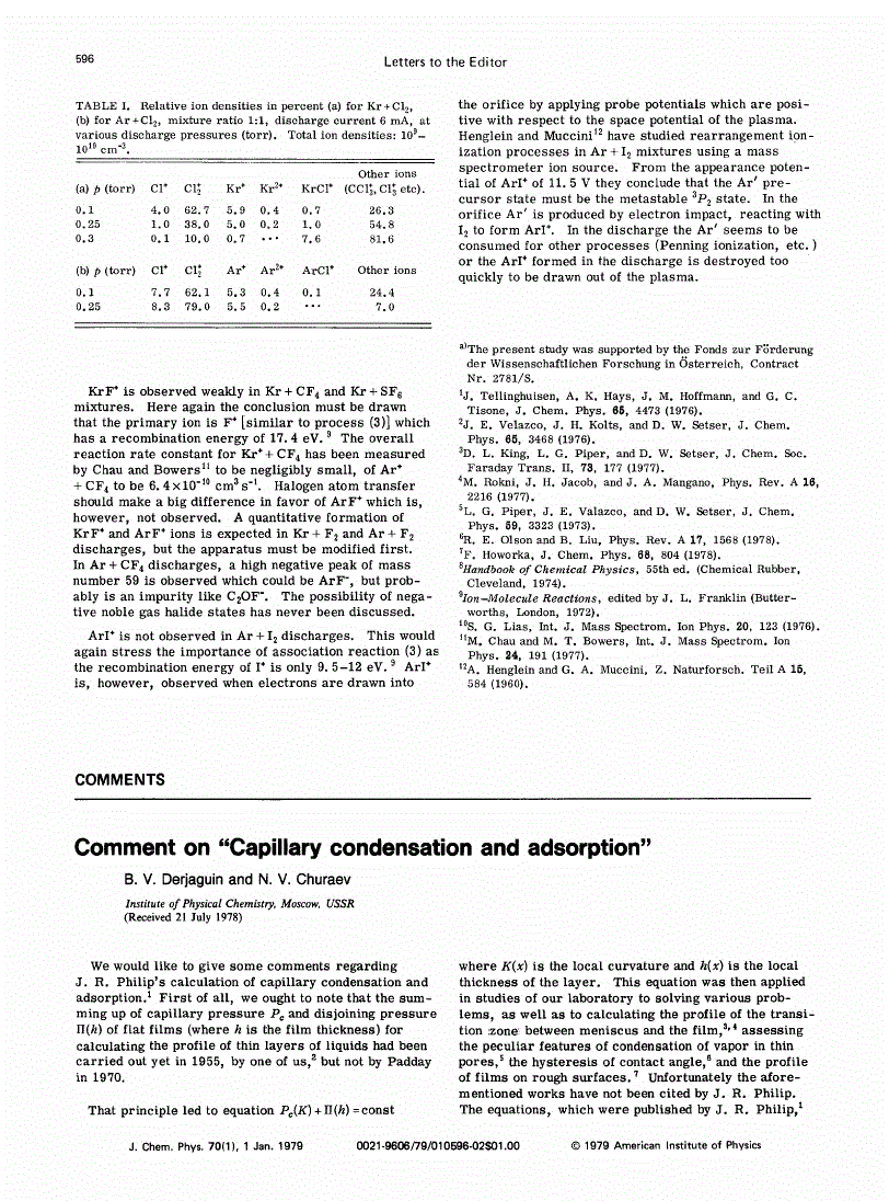 Comment on ’’Capillary condensation and adsorption’’ | The Journal of ...