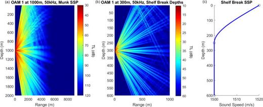 Design and simulation of acoustic vortex wave arrays for long-range ...