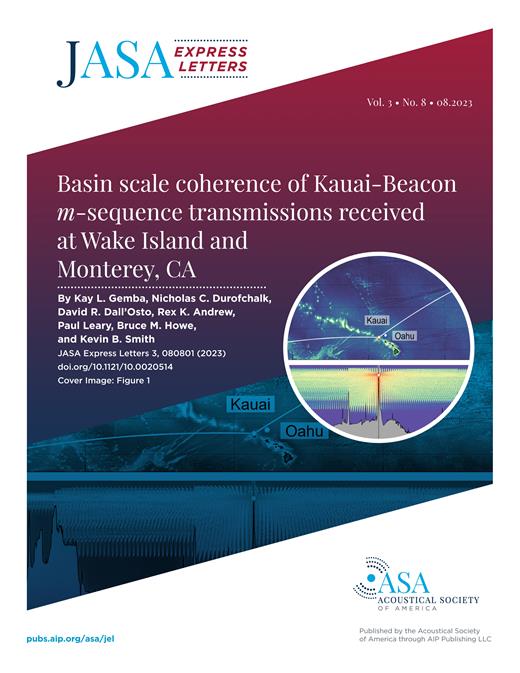 Volume 3 Issue 8 | JASA Express Letters | AIP Publishing