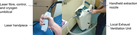 Engineering controls for surgical smoke in laser medical handpieces ...