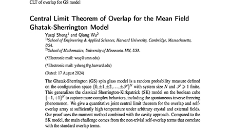 Central limit theorem of overlap for the mean field Ghatak–Sherrington ...