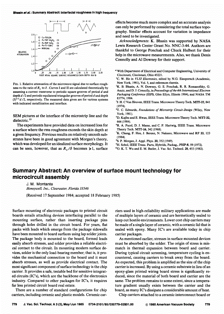Summary Abstract: An overview of surface mount technology for ...