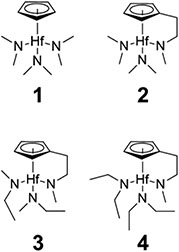 Surface reaction of the hafnium precursor with a linked amido ...