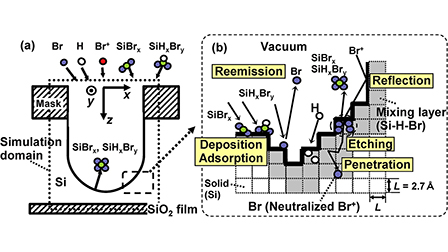 Model analysis of the feature profile evolution during Si etching in ...