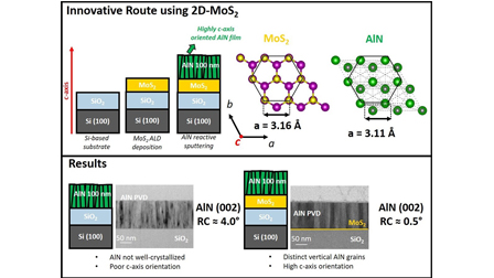 MoS2-assisted growth of highly-oriented AlN thin films by low ...