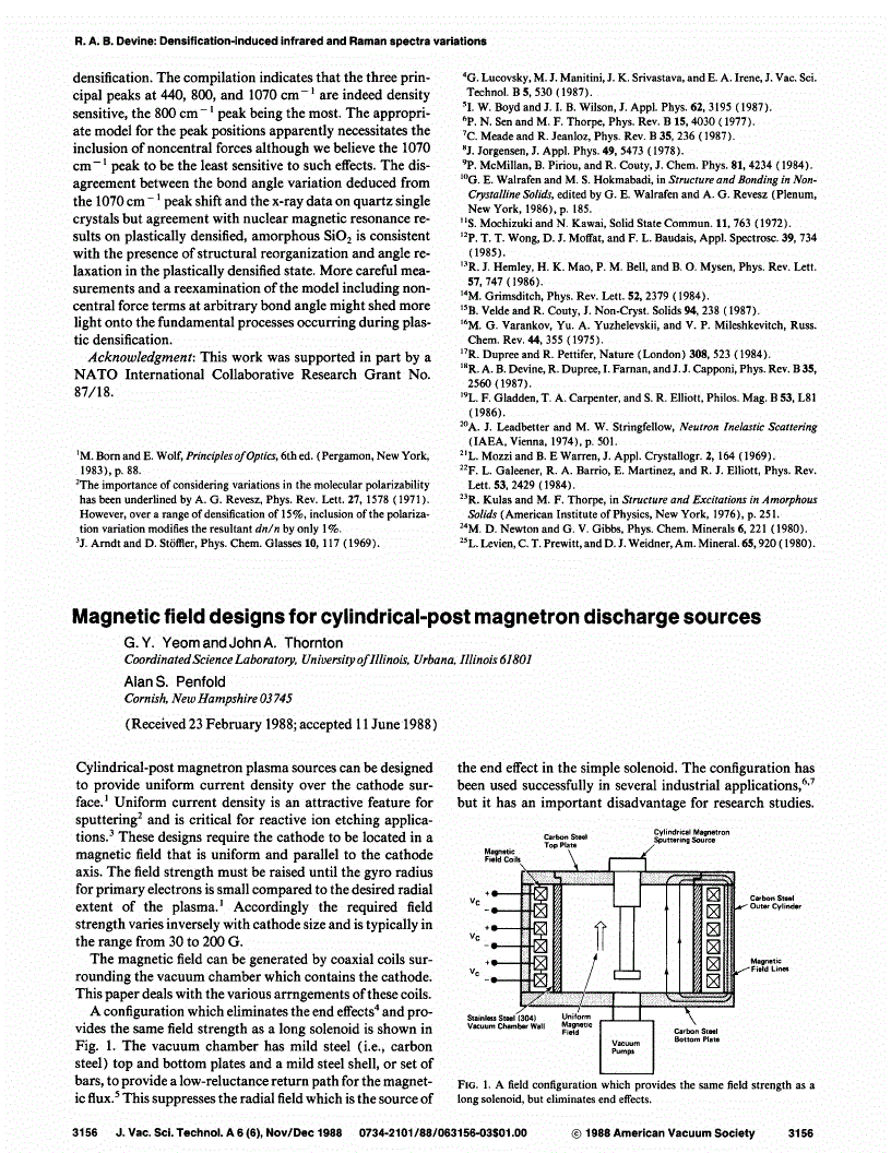 Magnetic field designs for cylindrical‐post magnetron discharge sources ...