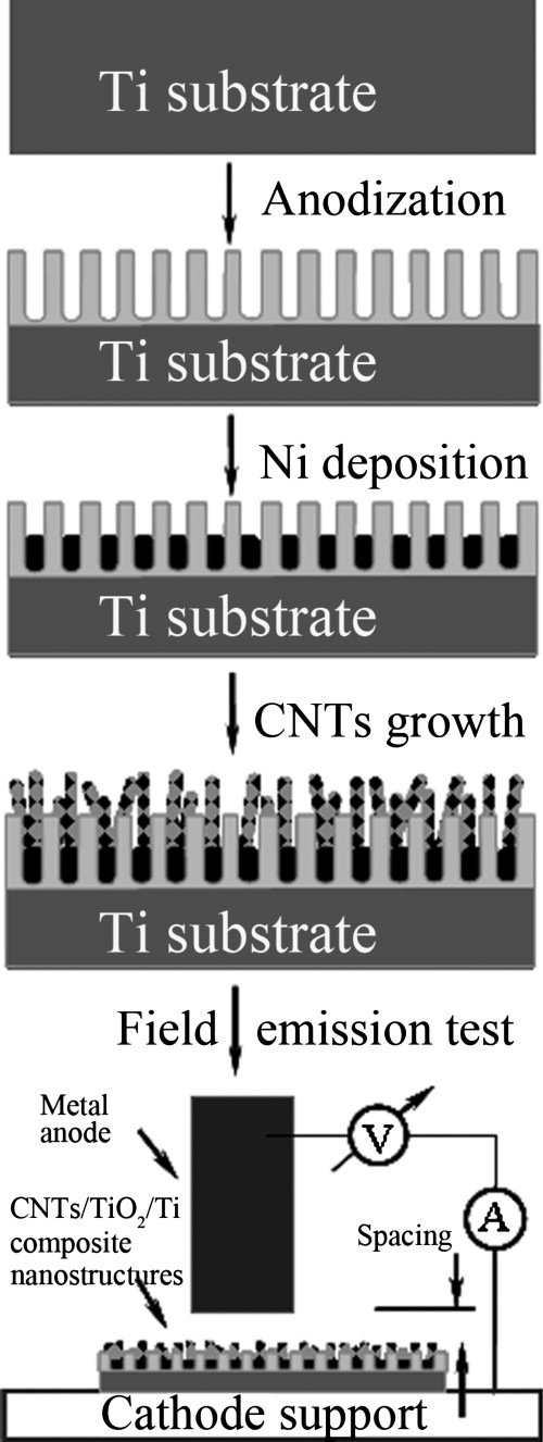 Fabrication and field emission of carbon nanotubes/TiO2/Ti composite ...