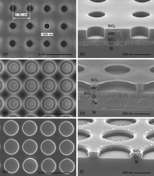 Large-area fabrication of high aspect ratio tantalum photonic crystals ...