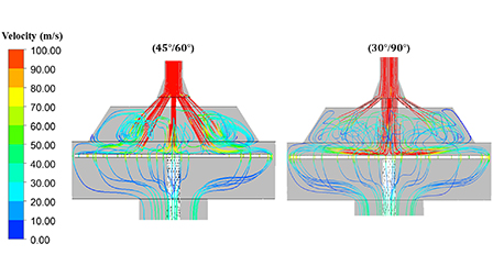Design of plasma strip chamber for uniform gas supply with fluid flow ...