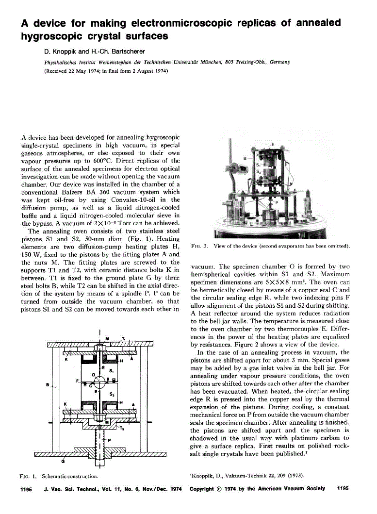 A device for making electronmicroscopic replicas of annealed ...