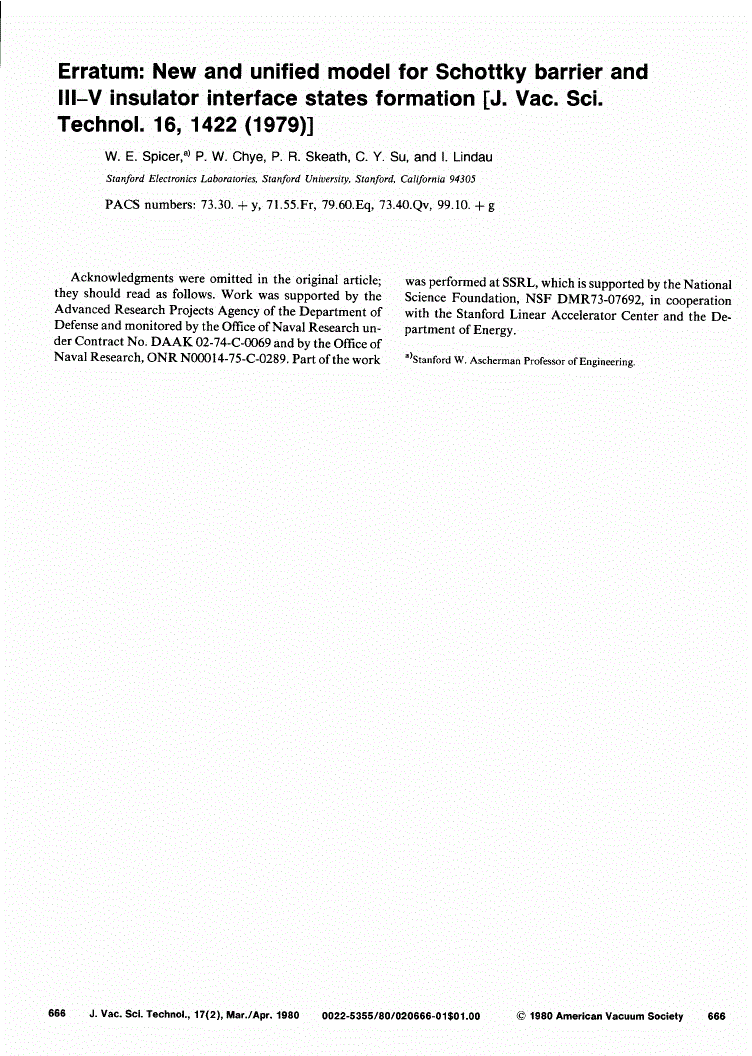 Erratum: New and unified model for Schottky barrier and III–V insulator ...