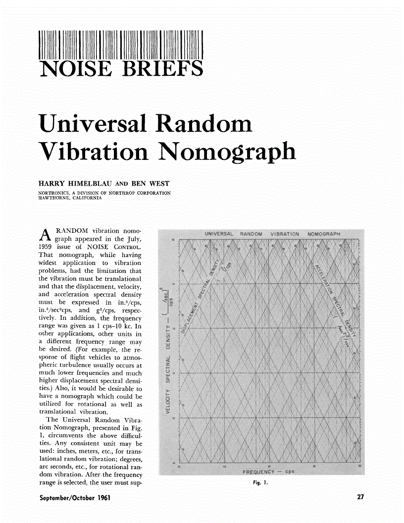 Universal Random Vibration Nomograph | Noise Control | AIP Publishing