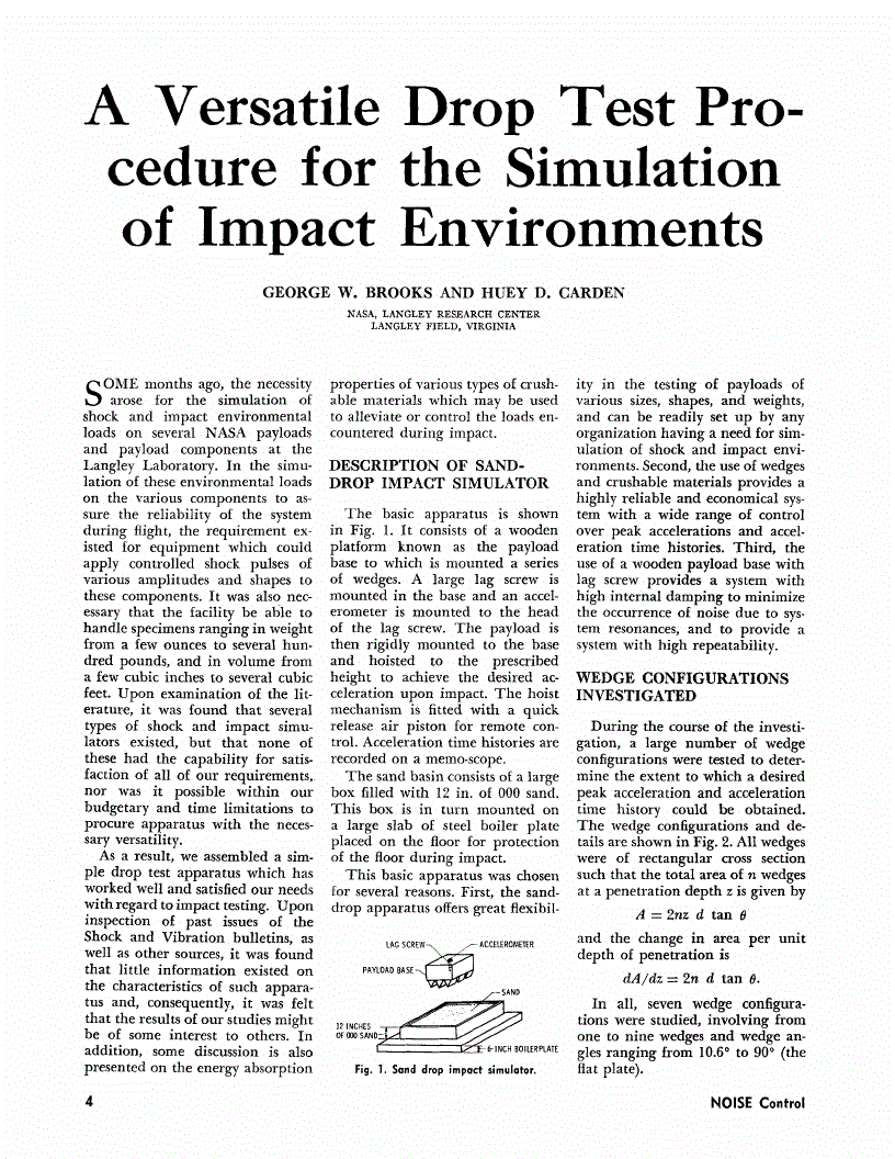 A Versatile Drop Test Procedure for the Simulation of Impact ...