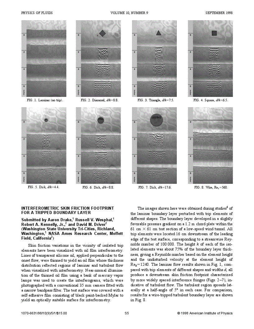 Interferometric Skin Friction Footprint for a Tripped Boundary Layer ...
