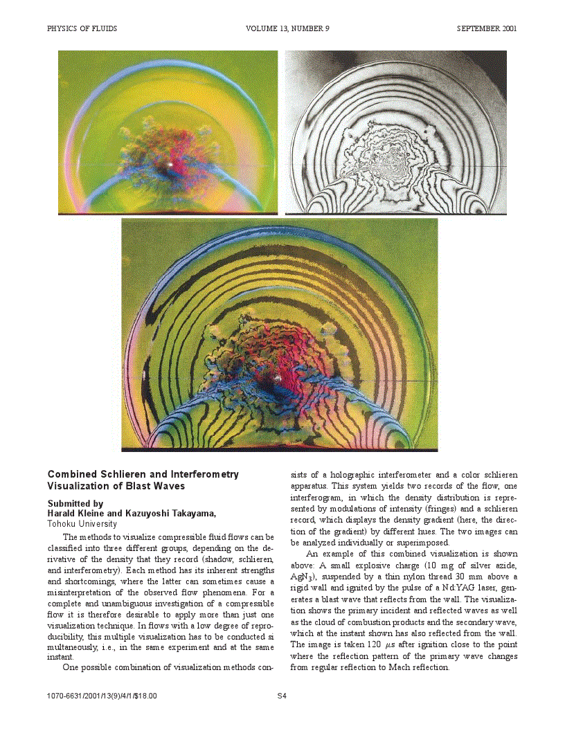 Combined Schlieren and Interferometry Visualization of Blast Waves | Physics of Fluids | AIP ...