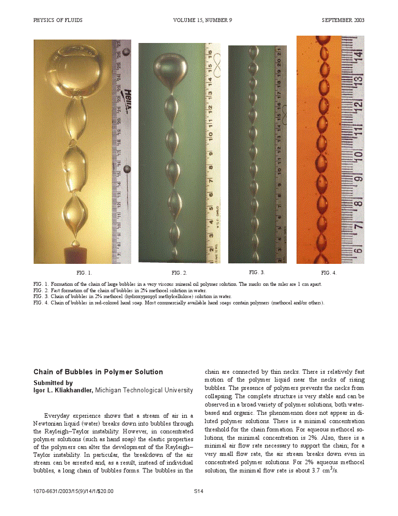 Chain of Bubbles in Polymer Solution | Physics of Fluids | AIP Publishing