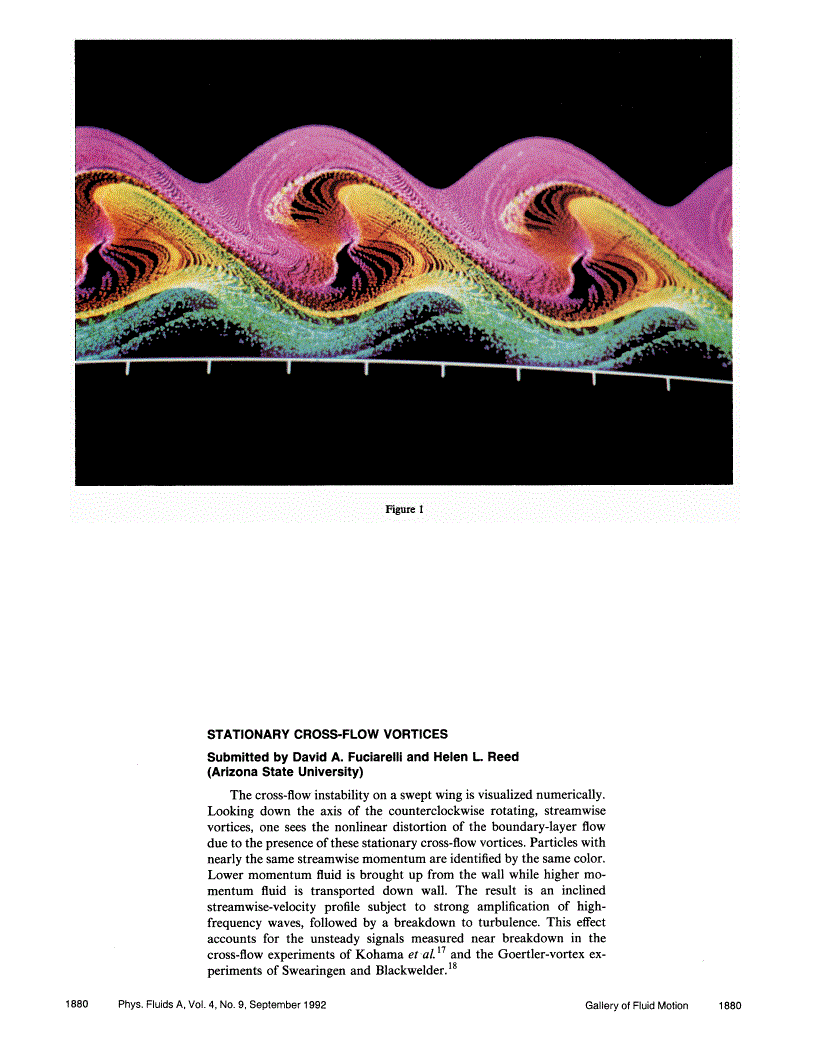Stationary Cross-Flow Vortices | Physics of Fluids | AIP Publishing