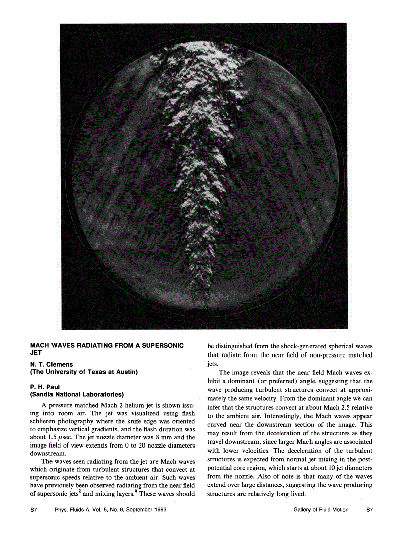 Mach Waves Radiating from a Supersonic Jet | Physics of Fluids | AIP ...