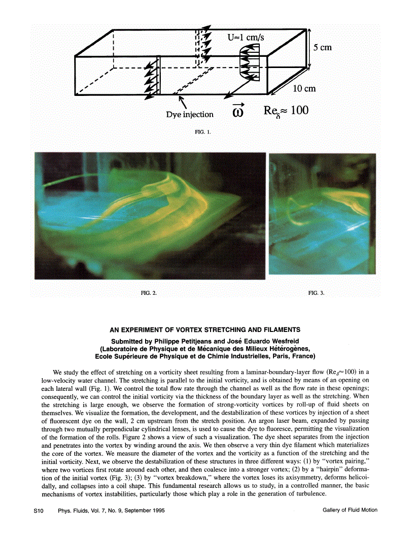 An Experiment of Vortex Stretching and Filaments | Physics of Fluids | AIP Publishing