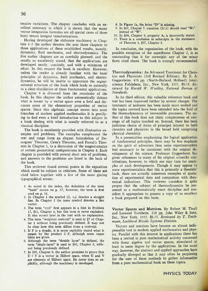 Vector Spaces and Matrices | Physics Today | AIP Publishing