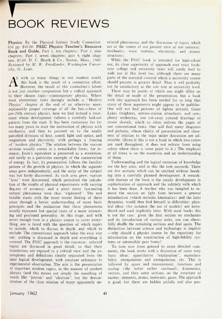 Physics and PSSC Physics Teacher's Resource Book and Guide | Physics ...