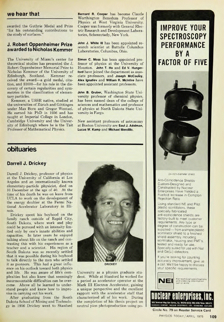 J. Robert Oppenheimer Prize awarded to Nicholas Kemmer | Physics Today ...