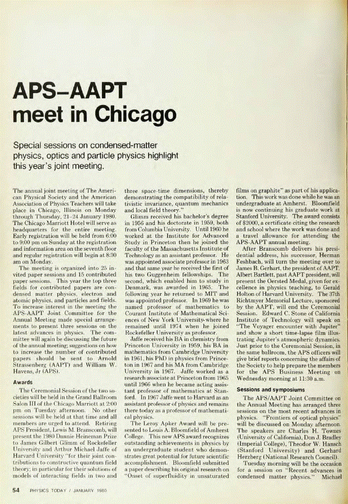 APS–AAPT meet in Chicago | Physics Today | AIP Publishing