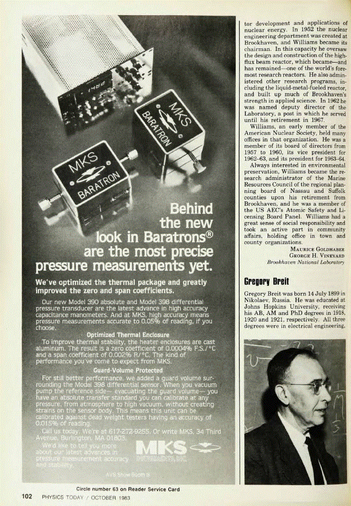 Gregory Breit | Physics Today | AIP Publishing