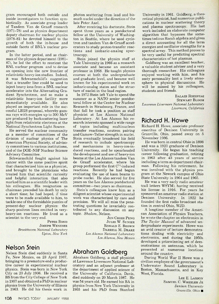 Abraham Goldberg | Physics Today | AIP Publishing