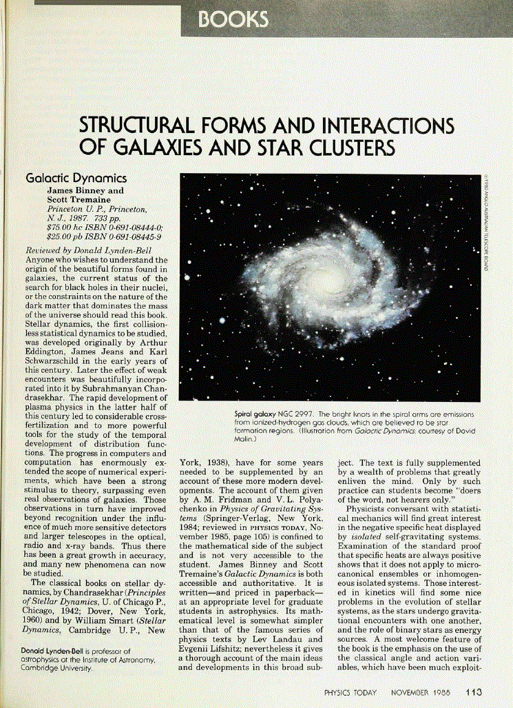 Galactic Dynamics | Physics Today | AIP Publishing