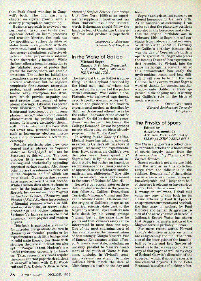 The Physics of Sports | Physics Today | AIP Publishing