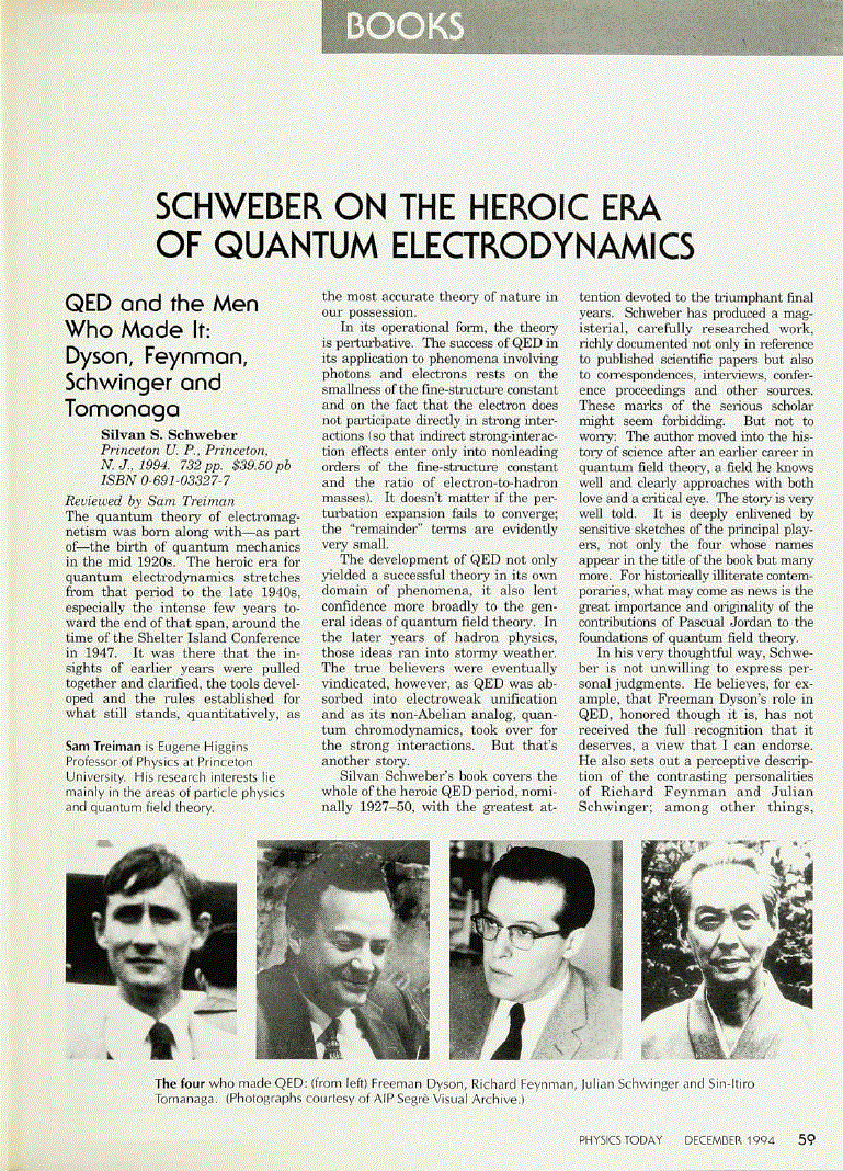 QED and the Men Who Made It: Dyson, Feynman, Schwinger and Tomonaga ...