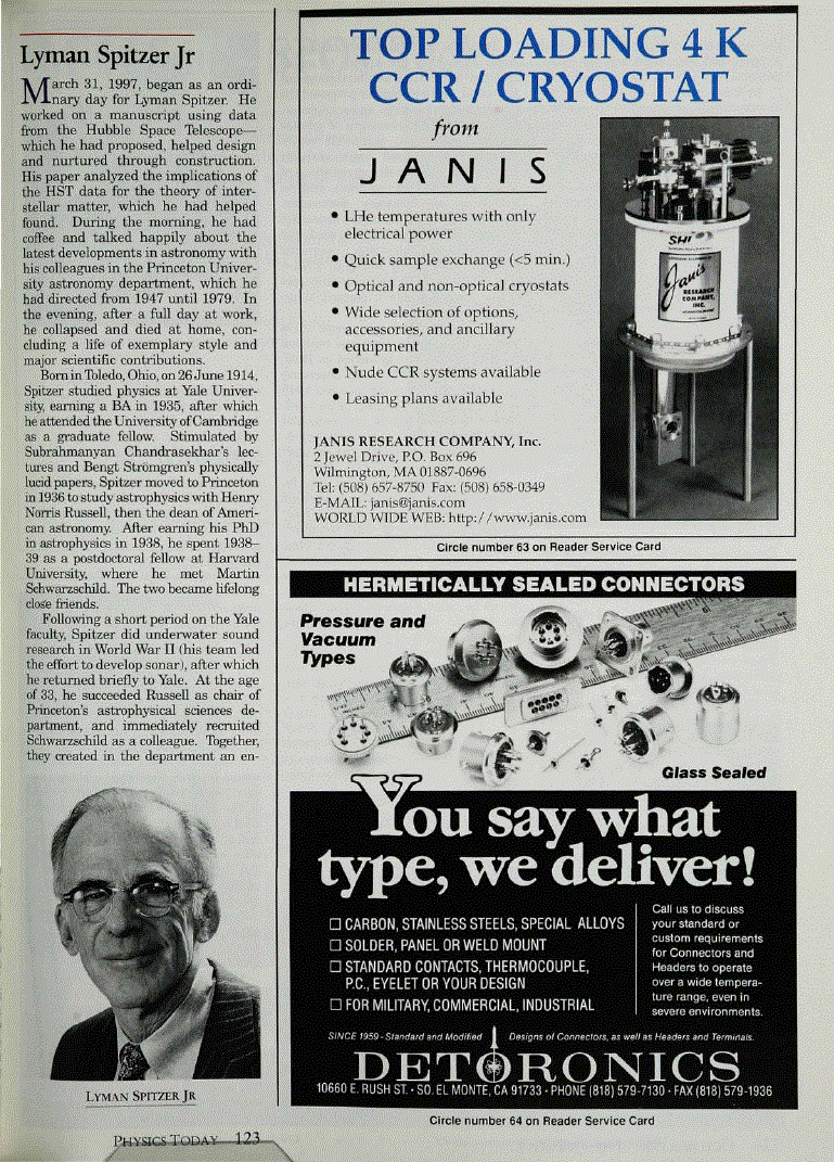 Lyman Spitzer Jr | Physics Today | AIP Publishing