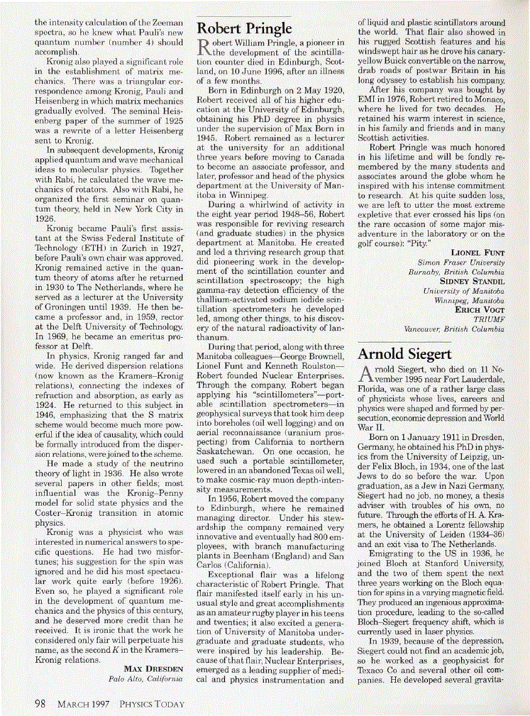 Arnold Siegert | Physics Today | AIP Publishing