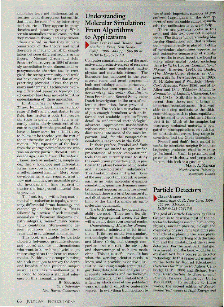 Understanding Molecular Simulation: From Algorithms to Applications ...