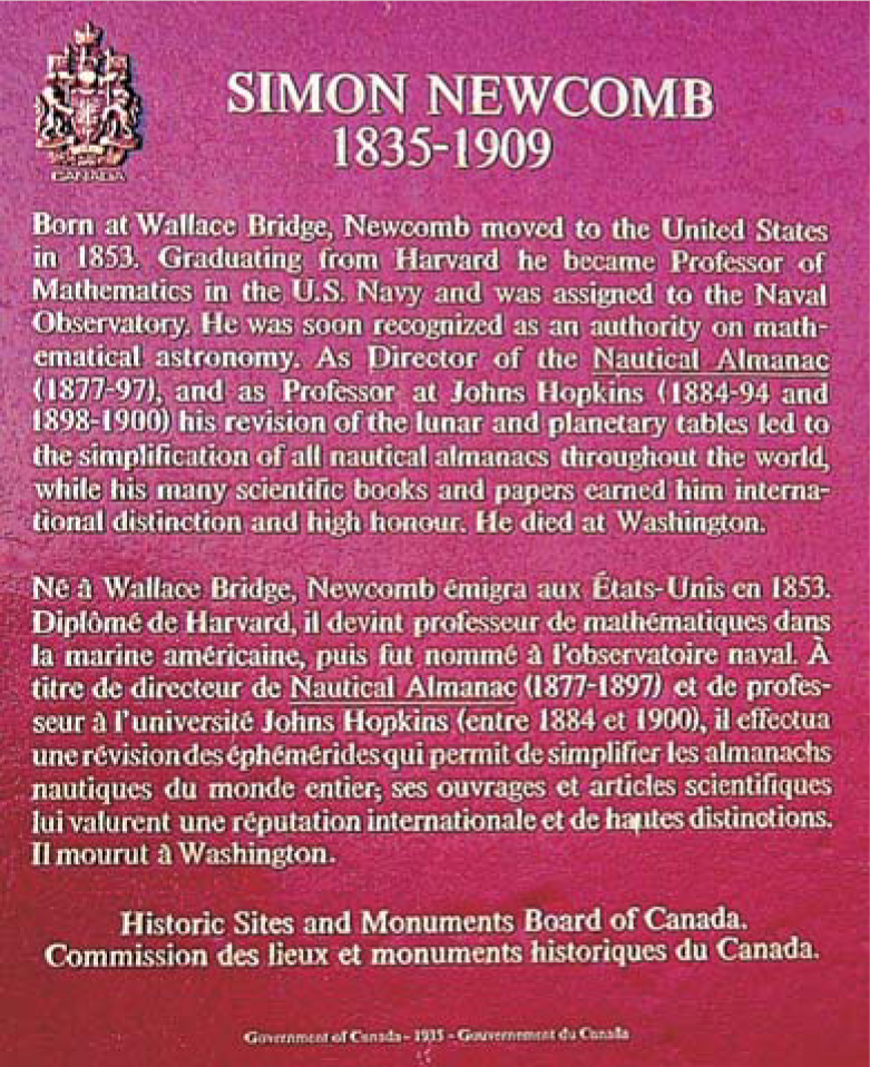 Newcomb monument in Nova Scotia | Physics Today | AIP Publishing