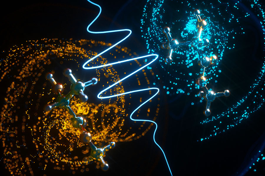 A right-handed molecule is coaxed to behave like a left-handed one ...