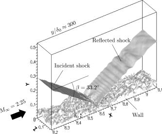 Direct numerical simulation of impinging shock wave/turbulent boundary layer interaction at M=2. ...