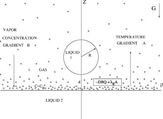Motion of a droplet near an evaporating liquid-gas interface | Physics ...