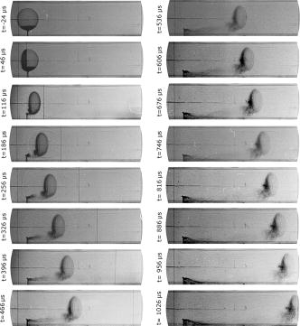 Experimental study on a plane shock wave accelerating a gas bubble ...