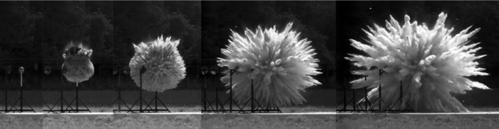 Particle jet formation during explosive dispersal of solid particles ...