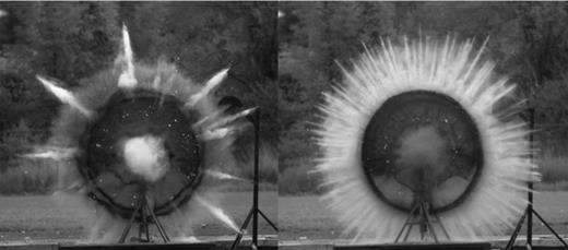 Particle jet formation during explosive dispersal of solid particles ...