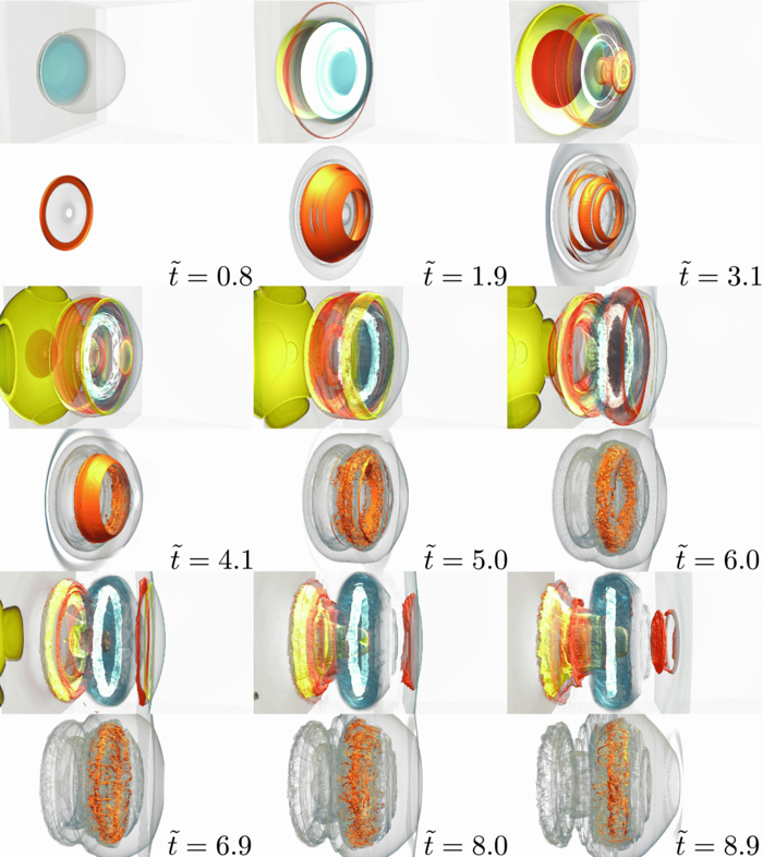Vortex dynamics in 3D shock-bubble interaction | Physics of Fluids ...